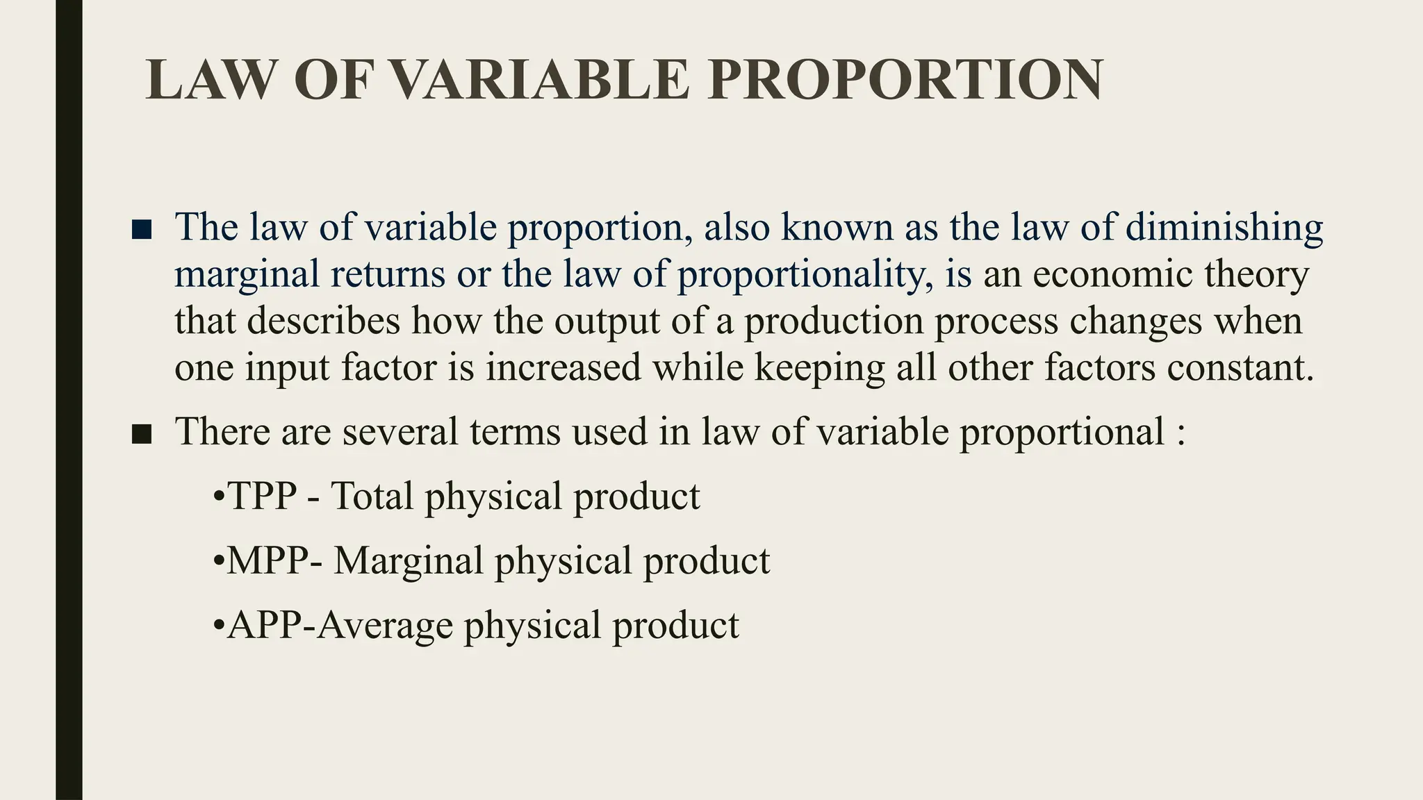 law of variable proportion.............. | PPT