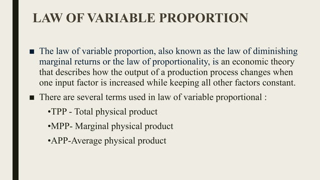law of variable proportion.............. | PPT