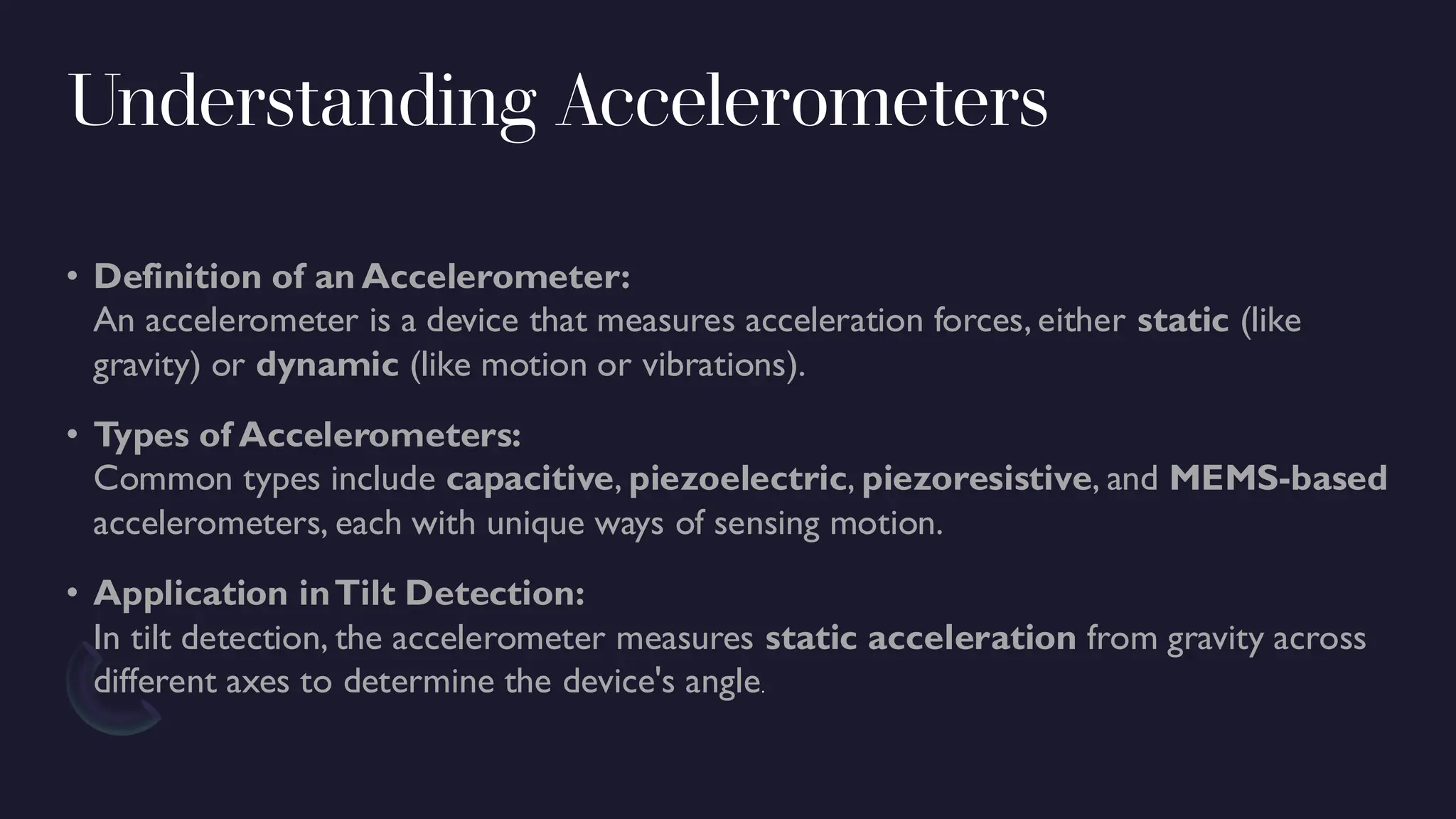 Mems accelerometer tilt detection PACKET . | PDF
