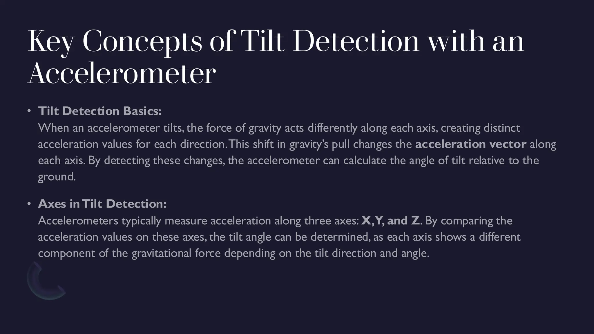 Mems accelerometer tilt detection PACKET . | PDF