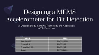 Mems accelerometer tilt detection PACKET . | PDF