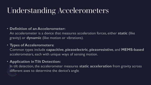 Mems accelerometer tilt detection PACKET . | PDF