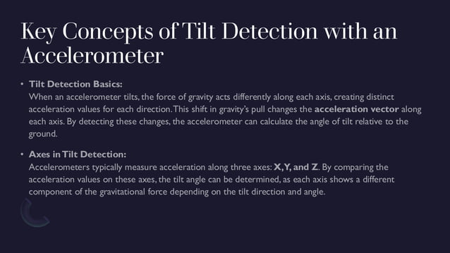 Mems accelerometer tilt detection PACKET . | PDF