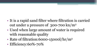 Classification of filters in water treatment | PDF