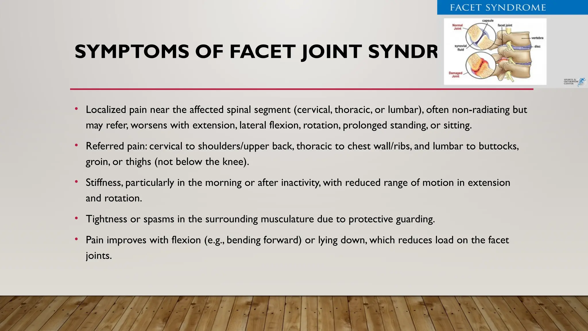 Facet joint syndrome for normal individuals.pptx
