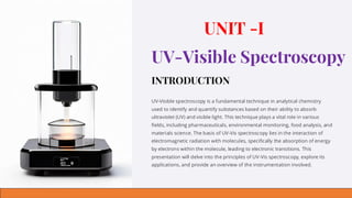Instrumental Method of Analysis UNIT -1 UV visible spectroscopy | PDF