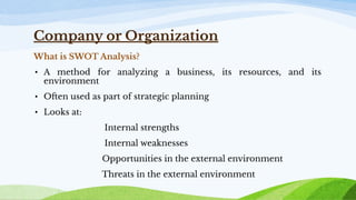 SWOT analysis engineering chemistry first | PPT