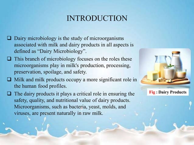 INTRODUCTION TO DAIRY MICROBIOLOGY MILK PRODUCTION AND HYGIENE | PDF