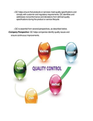 QUALITY CONTROL AND QUALITY ASSURANCE BY Farukh saifi | DOCX