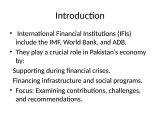 International Financial Institutions and their Role | PPTX