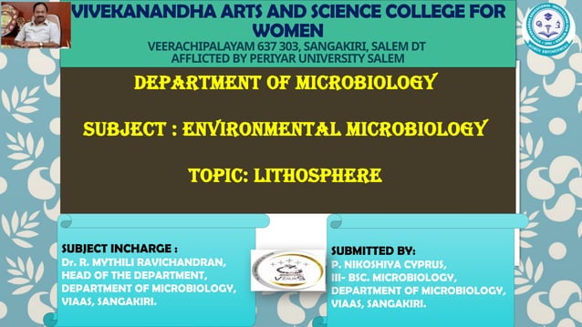 Lithosphere- environmental microbiology/ ppt | PPTX