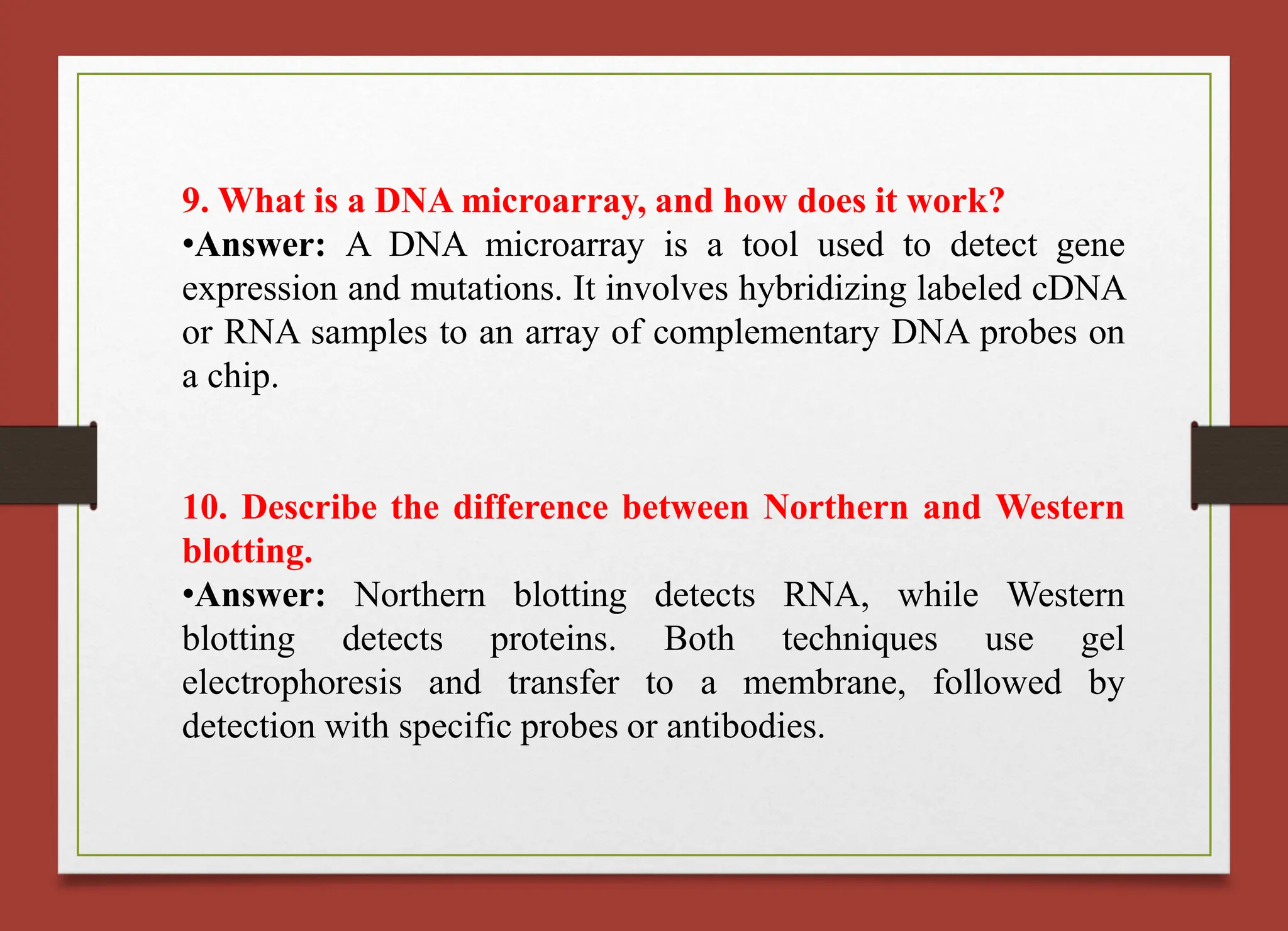 Molecular Biology question answer for interview | PDF