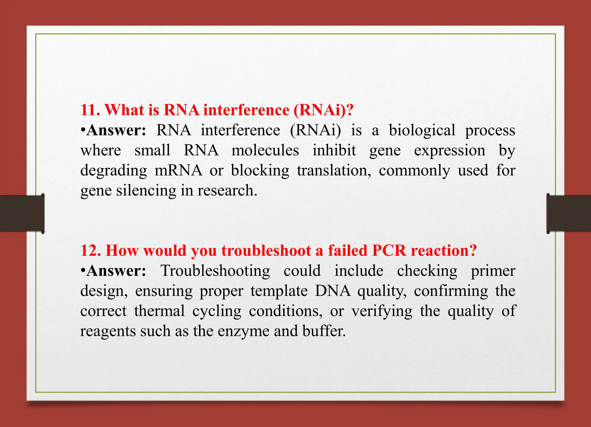 Molecular Biology question answer for interview | PDF