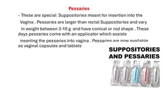 Suppository and there types with their uses | PDF