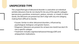 Delusional disorder PPT psychology notes | PPTX