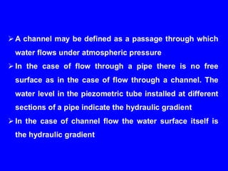 Flow through channels in fluid mechanics | PDF