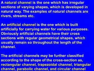 Flow through channels in fluid mechanics | PDF