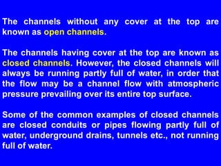 Flow through channels in fluid mechanics | PDF