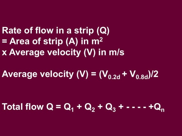 Flow measurement in rivers and streams float method | PDF