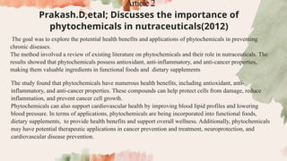Phytochemicals : Their role in diseases. | PPTX
