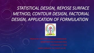 Statistical design, respons surface method, | PPTX