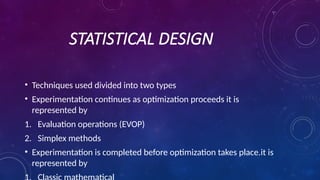 Statistical design, respons surface method, | PPTX