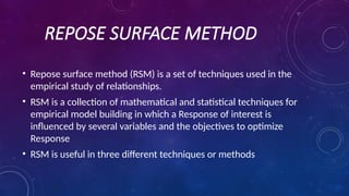 Statistical design, respons surface method, | PPTX