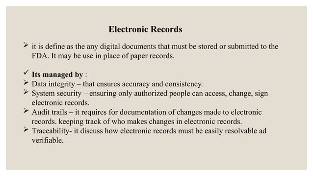 An overview of : 21 CFR PART 11 GUIDELINES | PPTX