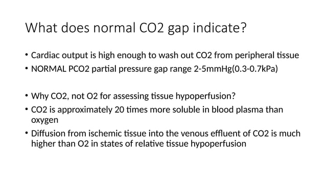 CO2 gap and lactic acidosis in critical care | PPT