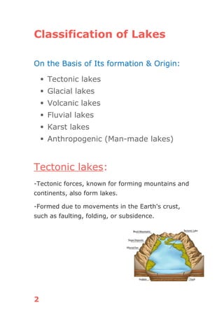 Wetland and Lake Management ~ Classification of Lakes | DOCX
