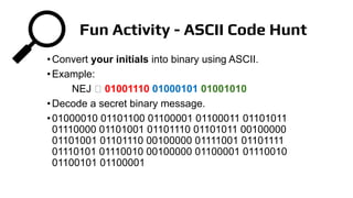 Computer system in binary , acsii, ICT ks3 / igcse | PDF