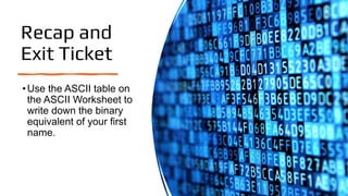 Computer system in binary , acsii, ICT ks3 / igcse | PDF