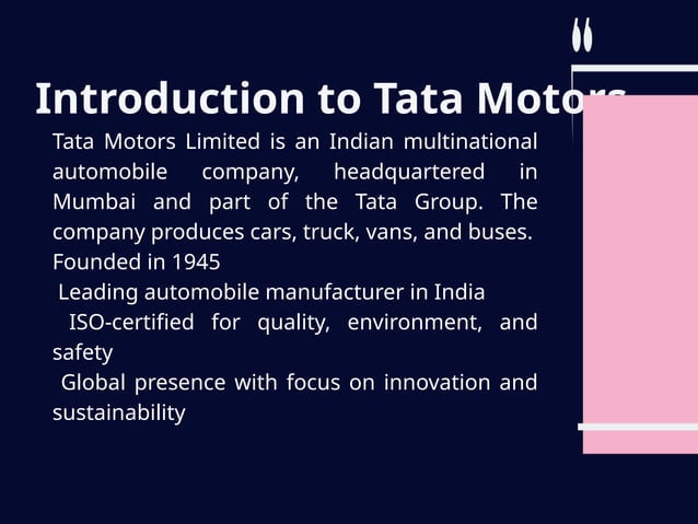 TQM Practices ISO certificate of Tata motor company | PPTX