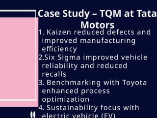 TQM Practices ISO certificate of Tata motor company | PPTX