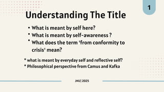 Self awareness and existentialism: from conformity | PDF