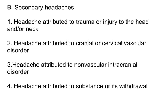 Pediatrics headache explanation and diagnosis ppt | PPT