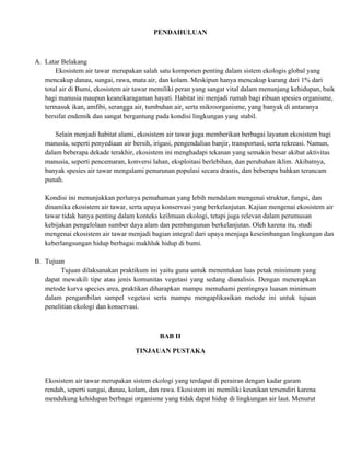 makalah ekosistem air tawar danau biologi | DOCX