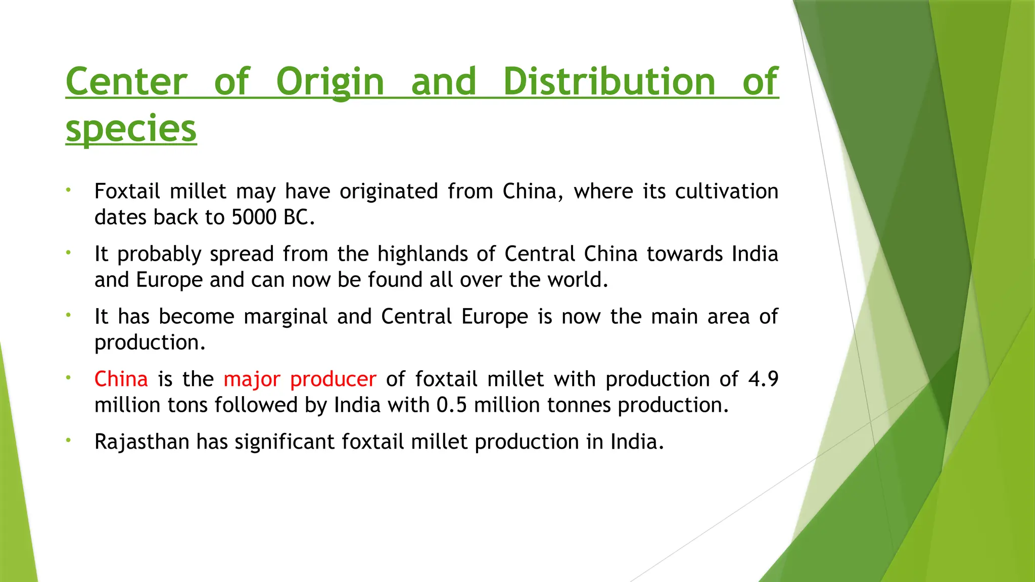 Finger millet and foxtail millet and their details | PPTX
