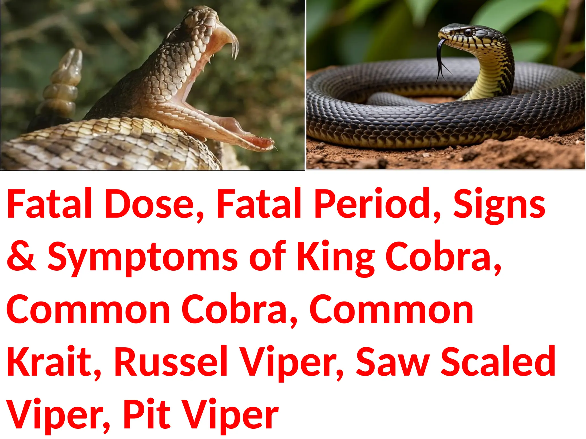 Fatal Dose, fatal Period & sign and symptoms of snake bites | PPTX