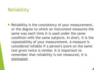 Validity and reliability/ how can check in thesis reliability and ...