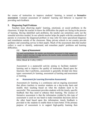 Educational assessment course: Assessment, Evaluation and Measurements ...