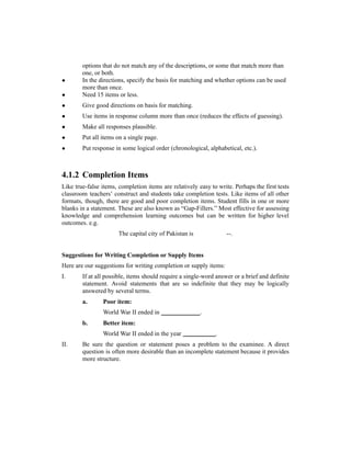 Eductional assessment course: Types of test | PDF