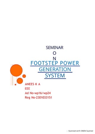 Power generation foot step power generation | PPTX