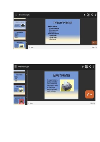 Presentation on Output devices - "Printer" | PDF