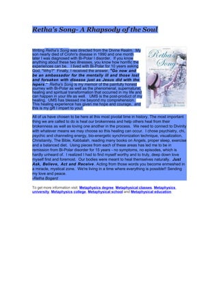 Retha's Song- A Rhapsody of the Soul | DOC