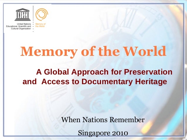 Das Unesco-Weltdokumenten-Register Memory Of The World – HARO