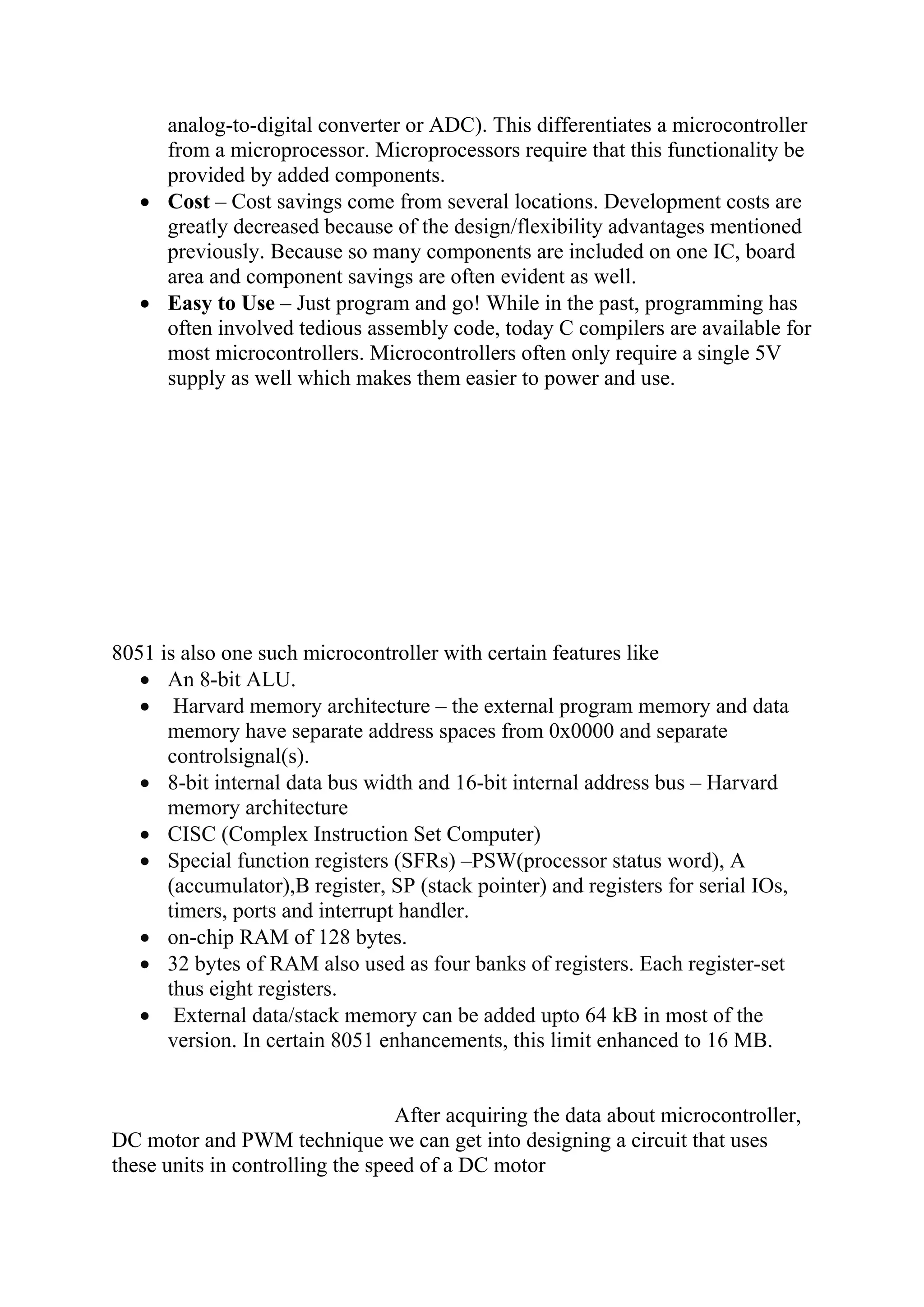 Doc speed control of a dc motor using micro controller 8051 | PDF