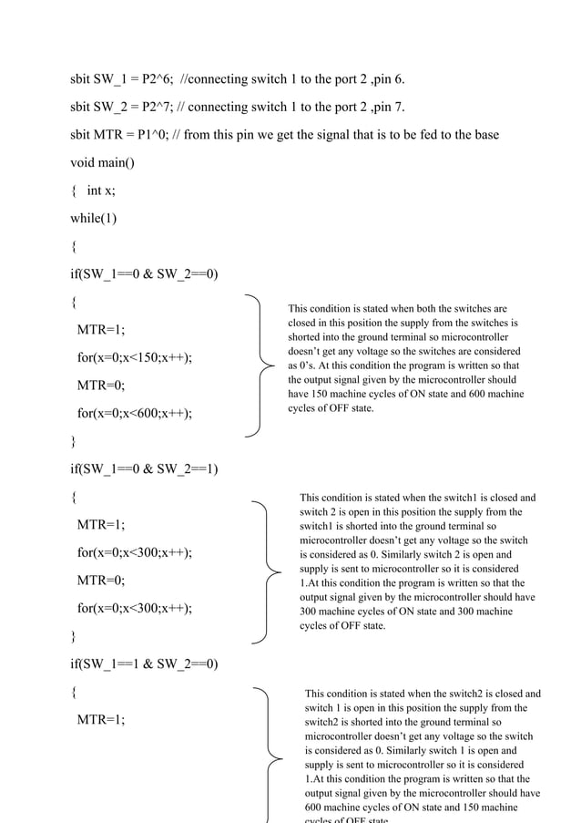 Doc speed control of a dc motor using micro controller 8051 | PDF