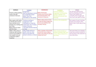 Homework Grid | DOCX