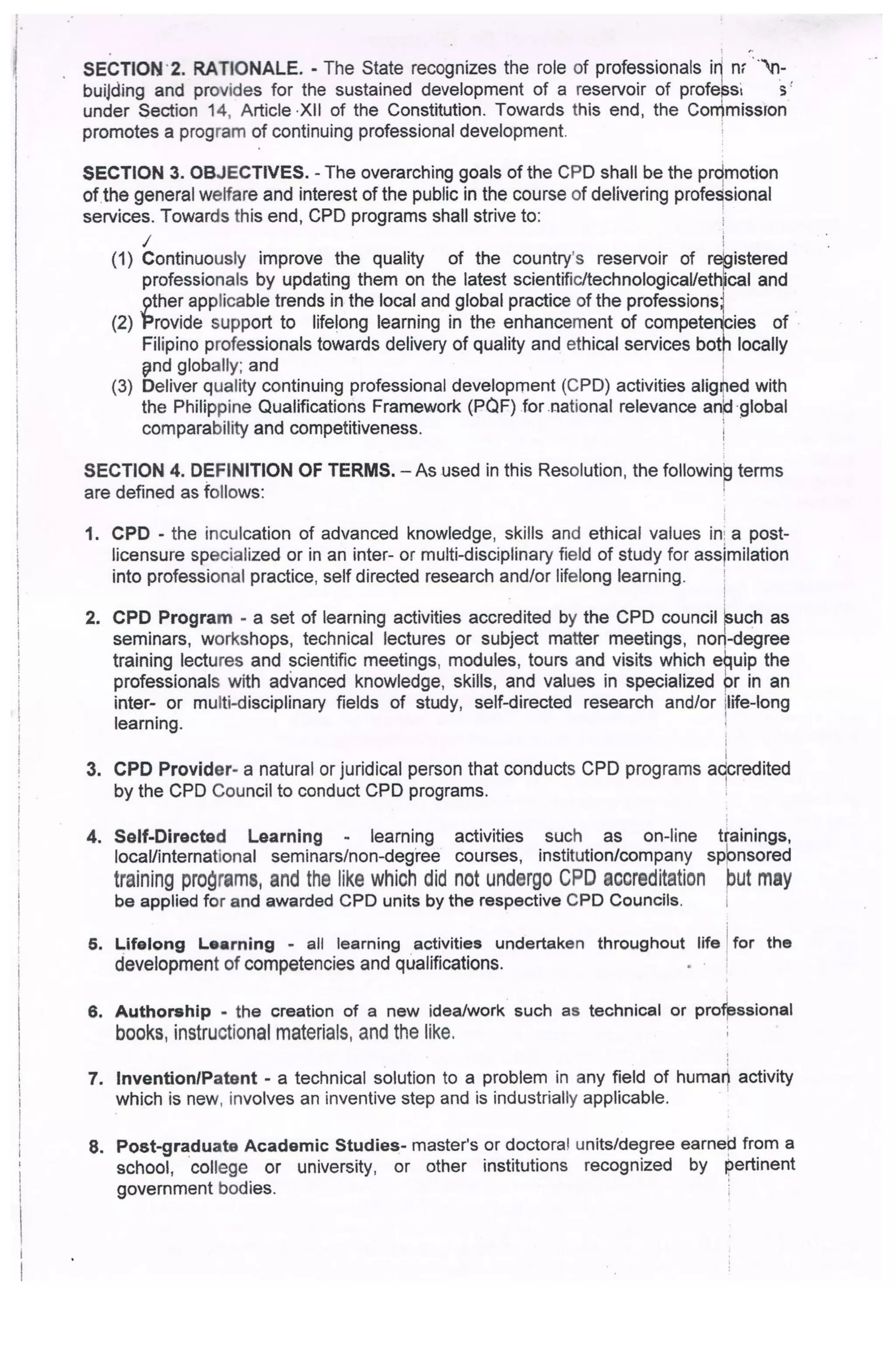 Revised Guidelines on the Continuing Professional Development (CPD ...